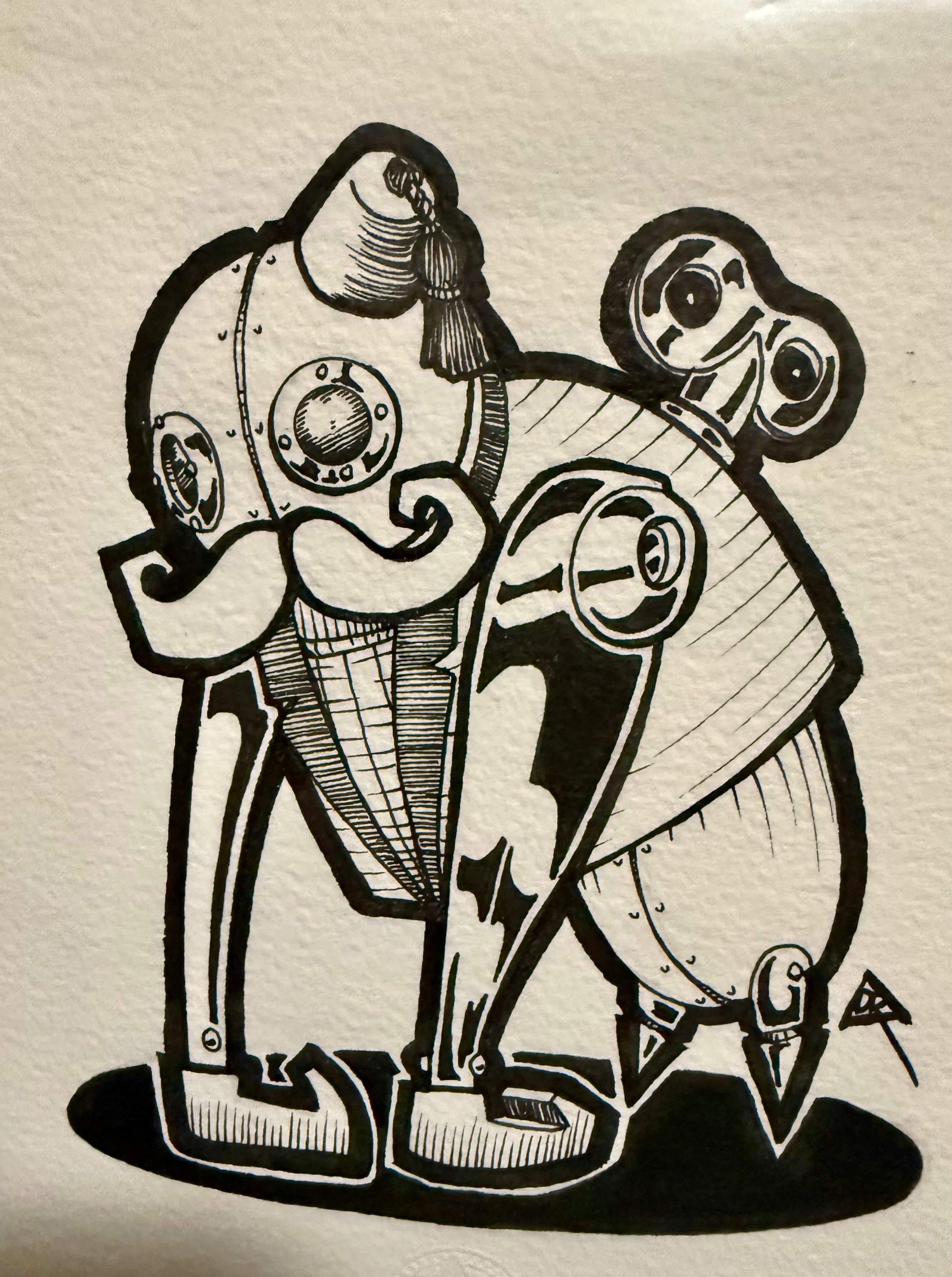 Ape Mechtorian original ink drawing – The Eldritch Toybox